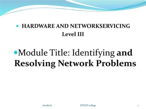 Identifying And Resolving Network Problems 50 Bestpptx