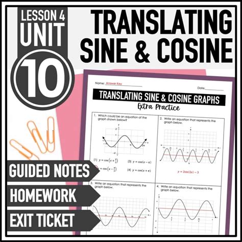 Translating Sine And Cosine Trigonometric Functions Algebra 2 Lesson
