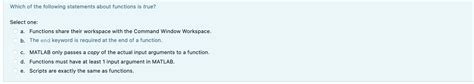 Solved Consider The Following Function Saved In An M File Chegg