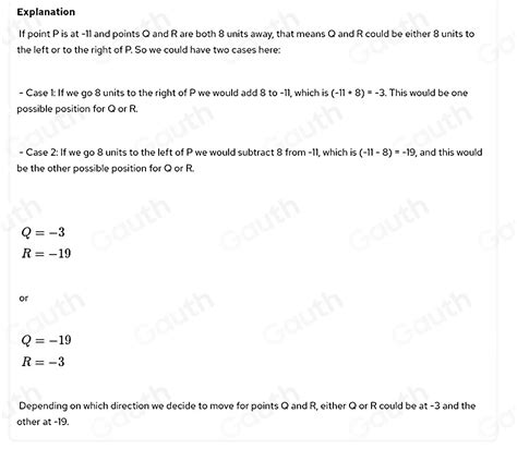 Solved Point P Is Located At −11 Points Q And R Are Each 8 Units Away