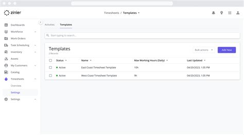 Timesheets Configurations