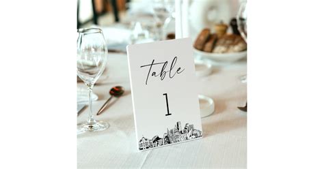 Denver Skyline Table Number 35x5 Card Zazzle