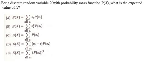 Solved For A Discrete Random Variable X With Probability Chegg Com