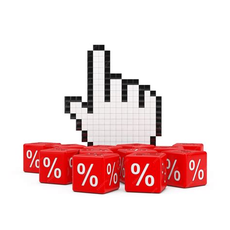 premium photo pixel hand pointer cursor with heap of discount sale