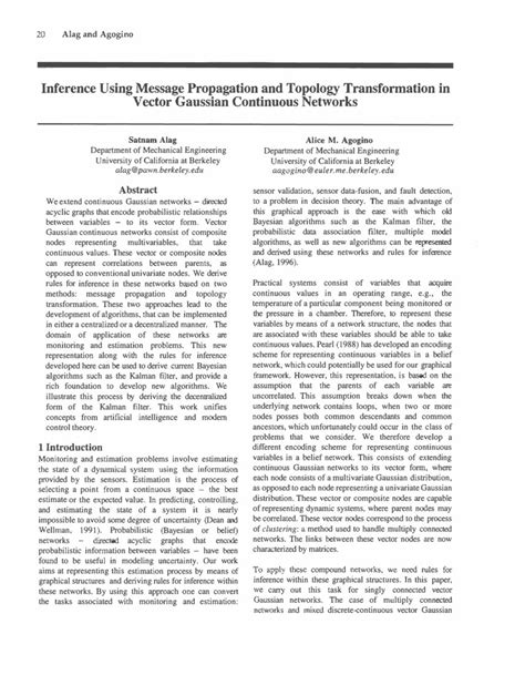 Inference Using Message Propagation And Topology Transformation In