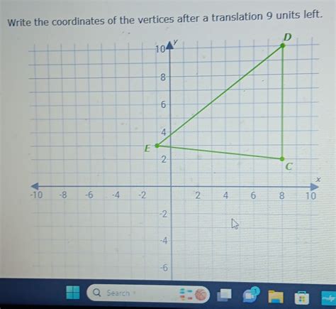 Solved Write The Coordinates Of The Vertices After A Translation 9