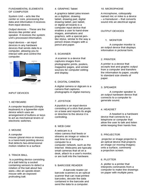 Tle Reviewer Fundamental Pdf Inputoutput Computer Hardware