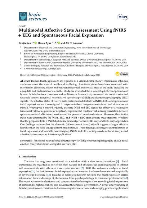 Pdf Multimodal Affective State Assessment Using Fnirs Eeg And