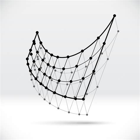 Premium Vector Abstract 3d Wireframe Shape With Connected Structure