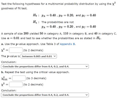 Solved Test The Following Hypotheses For A Multinomial Chegg