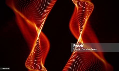 추상적 빨간색 기하학적 배경 연결 구조입니다 과학 배경 미래 기술 Hud 요소 점과 선을 켜고 있습니다 빅 데이터 시각화 및