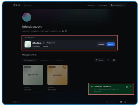 Manage RNS Names Ronin