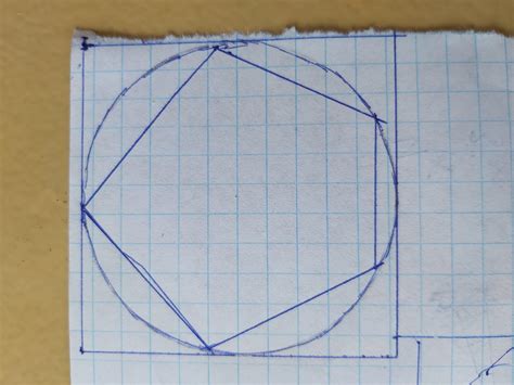 Накресліть коло впишіть у нього пятикутник та опи шіть навколо нього чотирикутник Школьные
