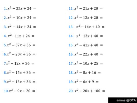 Factorising Double Brackets Double Negatives Variation Theory