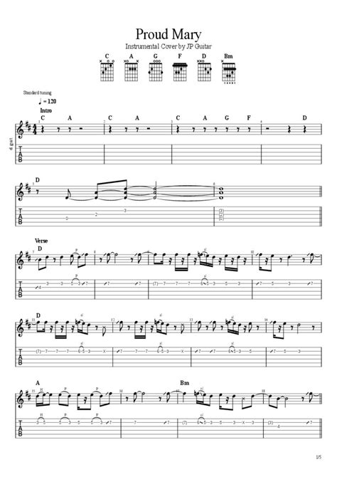 Guitar Chords For Proud Mary