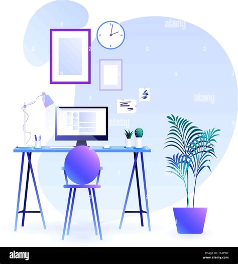 Workplace Vector Background Trends Illustration Stock Vector Image