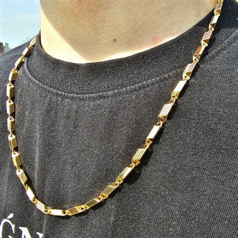 신주 도금 금 골드 대나무 체인 목걸이 헬로마켓