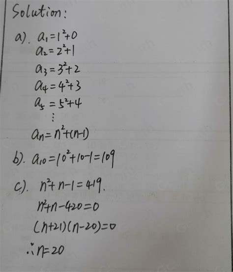 Solved Continues A What Is The Nth Term Formula For The Number Of
