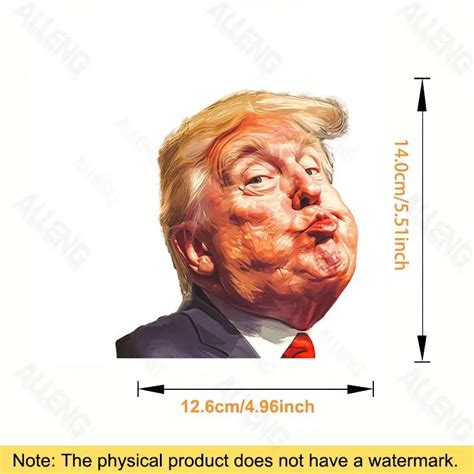 트럼프 캐릭처 유머 비닐 데칼 내구성 있는 Pvc 자동차 노트북용 자체 접착 스티커 유리 금속 표면용 독특한 Temu