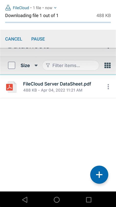 Download Files on Android - FileCloud Docs - Server