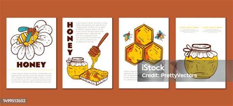 꿀벌집 꿀벌 포스터 배너 전단지 격리 세트 벡터 디자인 그래픽 일러스트레이션 꿀에 대한 스톡 벡터 아트 및 기타 이미지 꿀 벌집 패턴 스케치 Istock