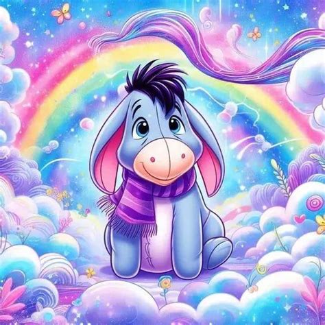 Eeyore Rainbow Full Drill 5d Diy Diamond Art Kits Amigos Do Ursinho