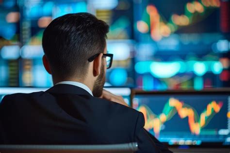 Businessman Analyzing Stock Market Data Premium Ai Generated Image