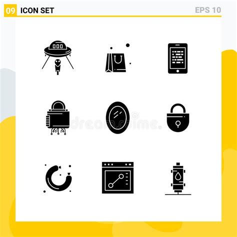 9 Universal Solid Glyph Signs Symbols Of Secure Lock Mobile Cyber