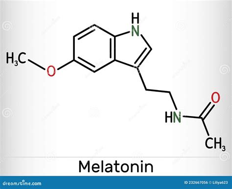 Melatonin Molecule Structure Cartoon Vector 159805887