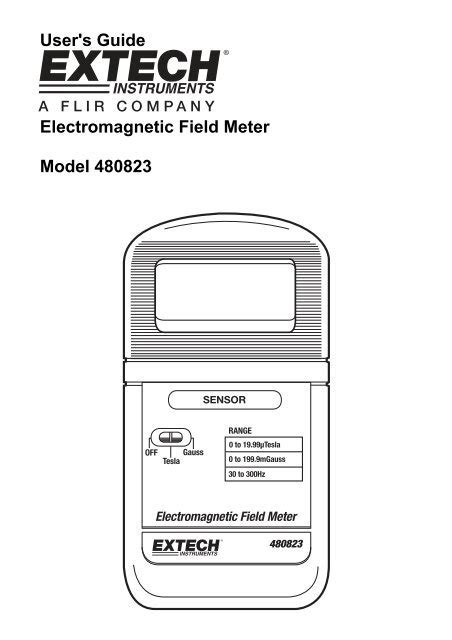 Users Guide Electromagnetic Field Meter Model 480823 Extech