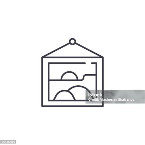 그림 선형 아이콘 개념입니다 그림 라인 벡터 기호 상징 그림입니다 0명에 대한 스톡 벡터 아트 및 기타 이미지 0명 개체 그룹 검은색 Istock