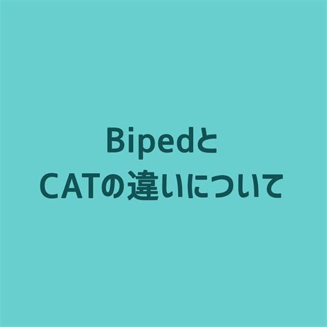 【3ds Max】bipedとcatの違いについて Cgメソッド