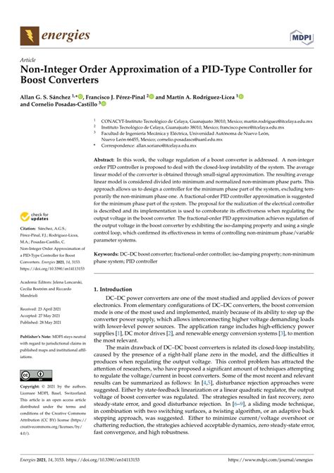 Pdf Non Integer Order Approximation Of A Pid Type Controller For