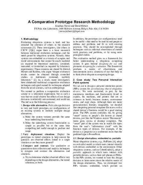 Pdf A Comparative Prototype Research Methodology