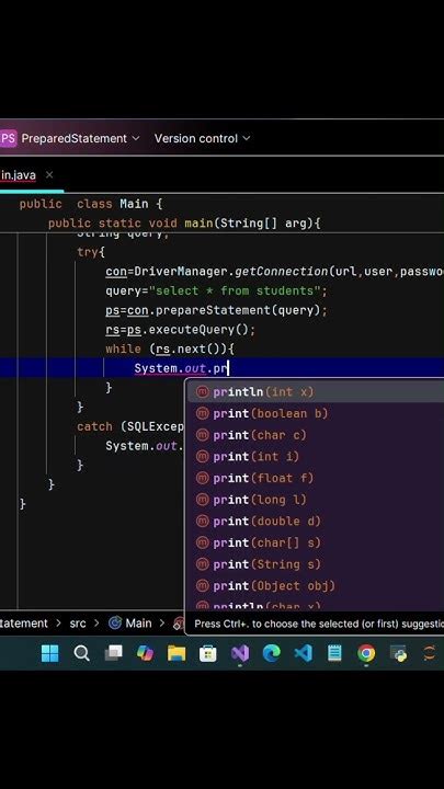 preparedstatement in jdbc shortsfeed shortvideo shorts java youtube