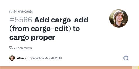 add cargo add from cargo edit to cargo proper · issue 5586 · rust