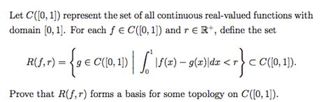 solved let c [0 1] represent the set of all continuous