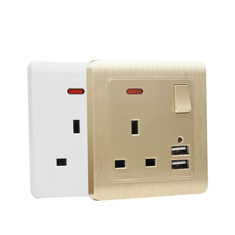 Uk Standard Wall Power Socket Double Usb British S Grandado