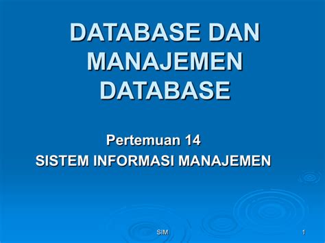 Database Dan Sistem Manajemen Database