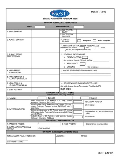 Borang Permohonan Pensijilan Mesti Latest 2016 Pdf