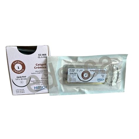 Sutura Catgut Cromico 1 Con Aguja Cónica Mg De ½ O R40mm Absorbible 90