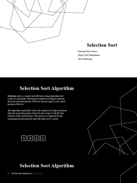 Selection Sort Presentation Pdf Algorithms And Data Structures