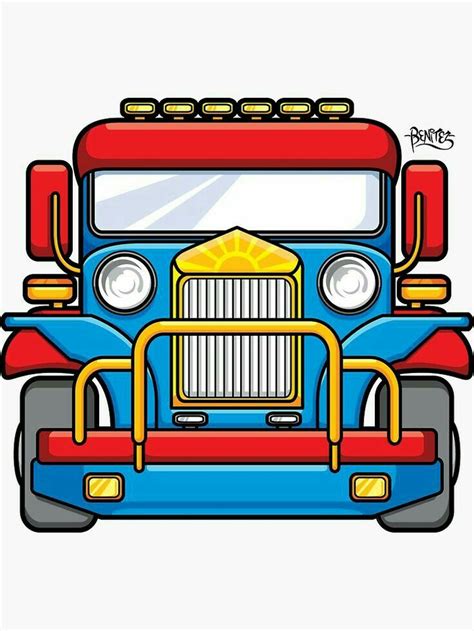 Philippine Jeepney Sticker Jeepney Front View Drawing Jeepney Color