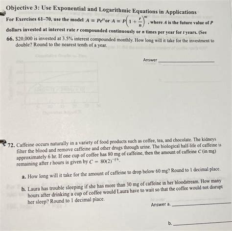 Solved Objective Use Exponential And Logarithmic Chegg