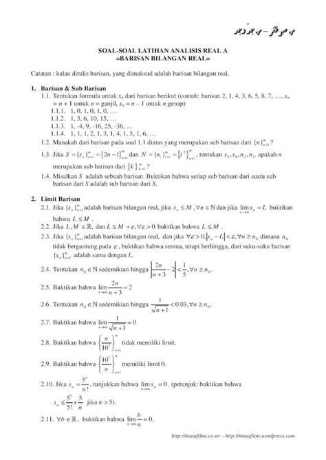 pdf soal soal barisan limit cauchy dokumen tips