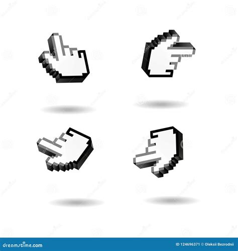 Hand Pointer Cursor Set Stock Vector Illustration Of Pointer 124696371