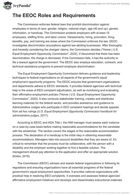 Reasonable Accommodation For The People With Disability 851 Words