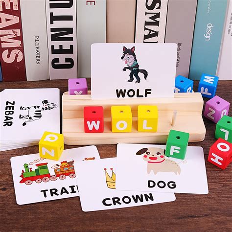 Wooden Letters Stacking Puzzle Words Cognitive Col Grandado