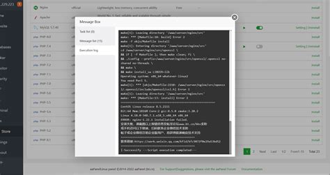Nginx Installation Fails Aapanel Free Hosting Control Panel One Click Lamplemp