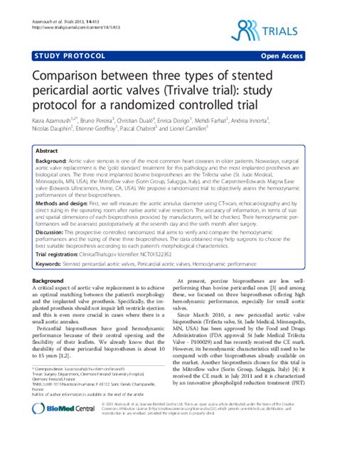 Pdf Comparison Between Three Types Of Stented Pericardial Aortic